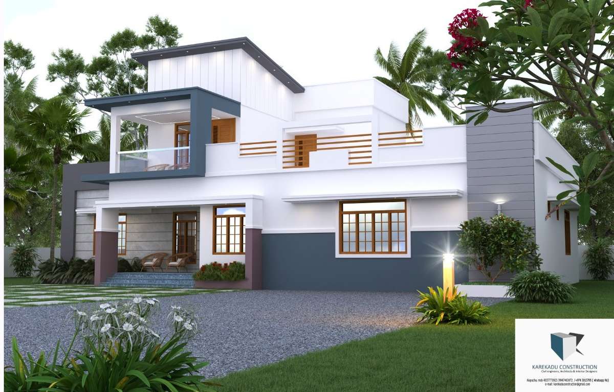 Exterior Designs by Contractor KAREKADU CONSTRUCTIONS, Alappuzha | Kolo