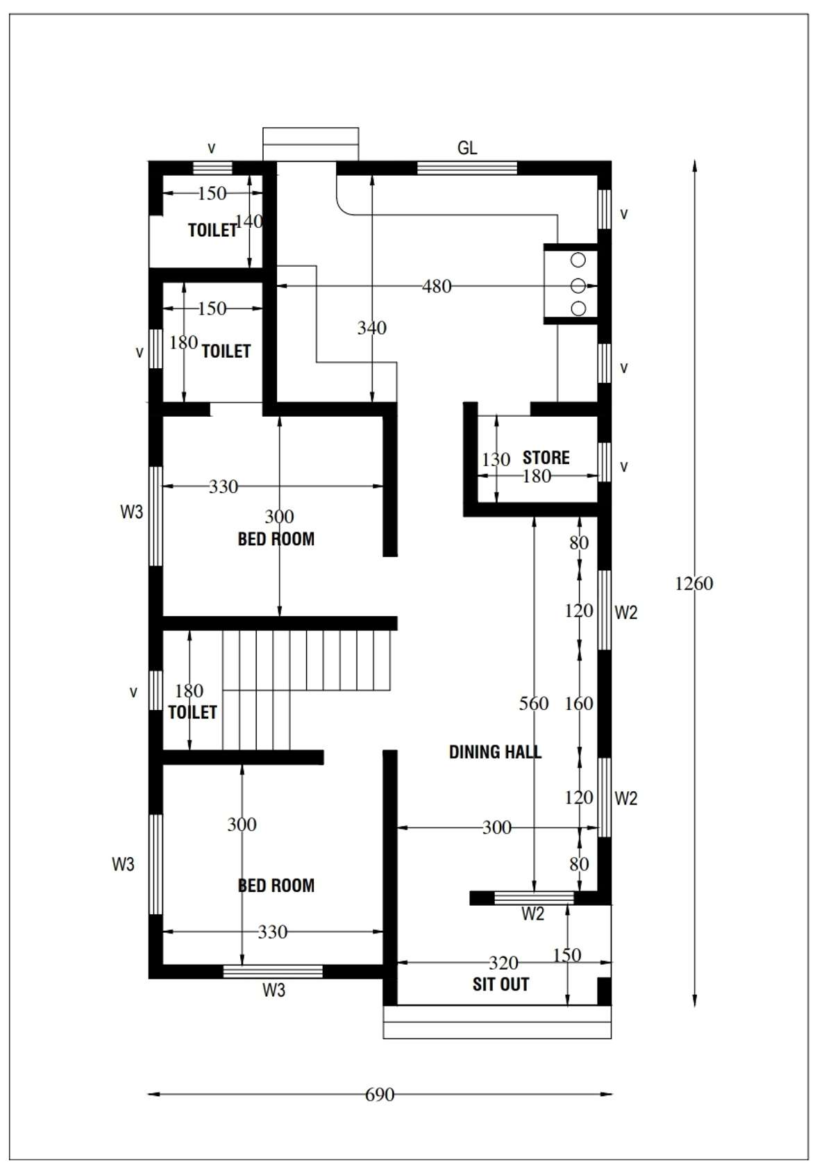 Plans Designs by 3D & CAD Ubaiz golden gate , Kozhikode | Kolo