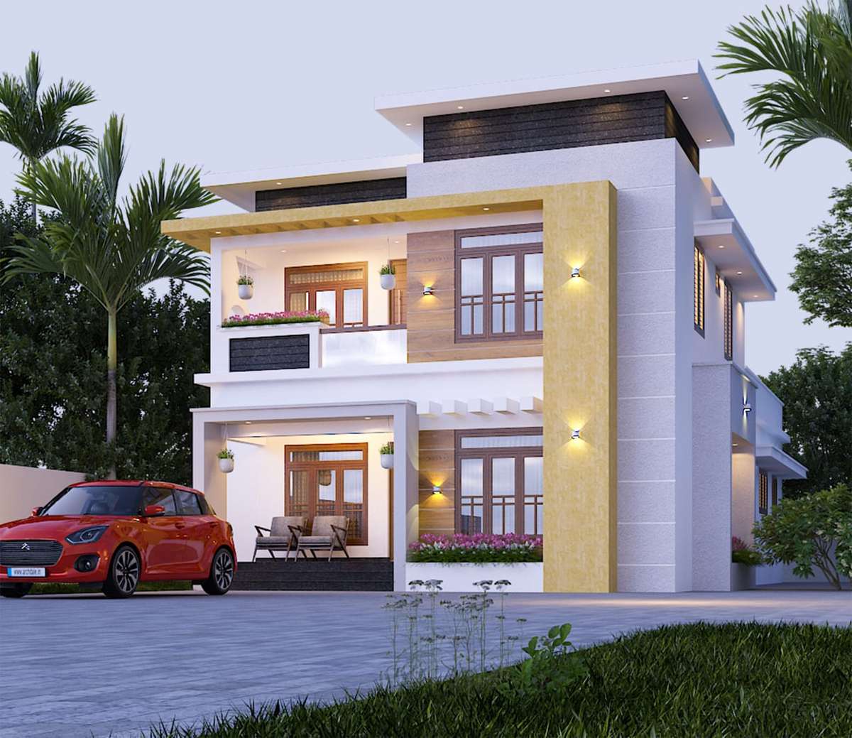 Exterior, Lighting Designs by 3D & CAD safa construction, Kollam | Kolo