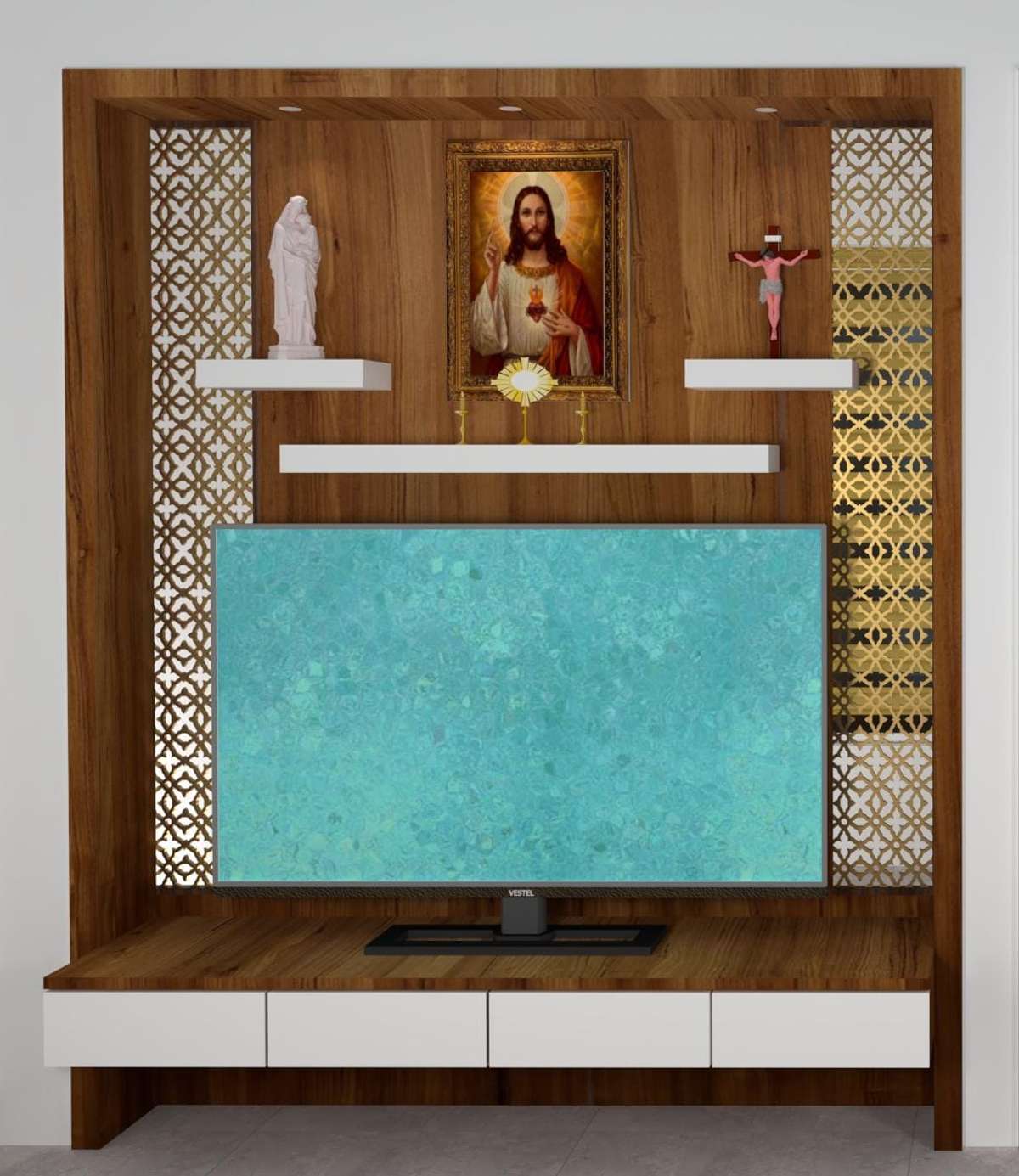 Prayer Room, Storage Designs by Interior Designer Native Associates ...