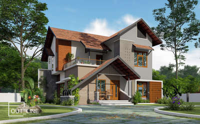 Exterior Designs by 3D & CAD outline architects, Kozhikode | Kolo